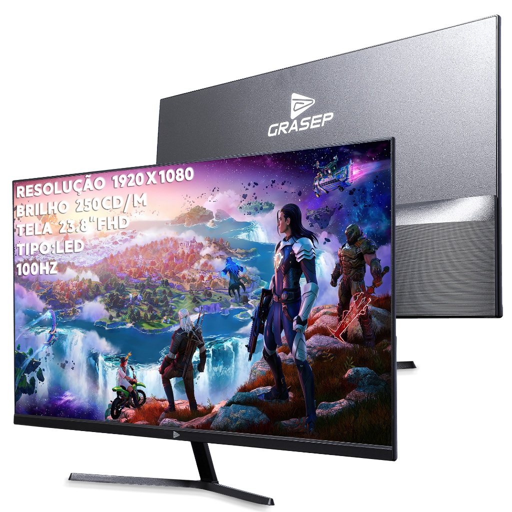 Monitor Pc Gamer Series Full HD 23.8" 1080p 100Hz IPS HDMI/VGA Som ...