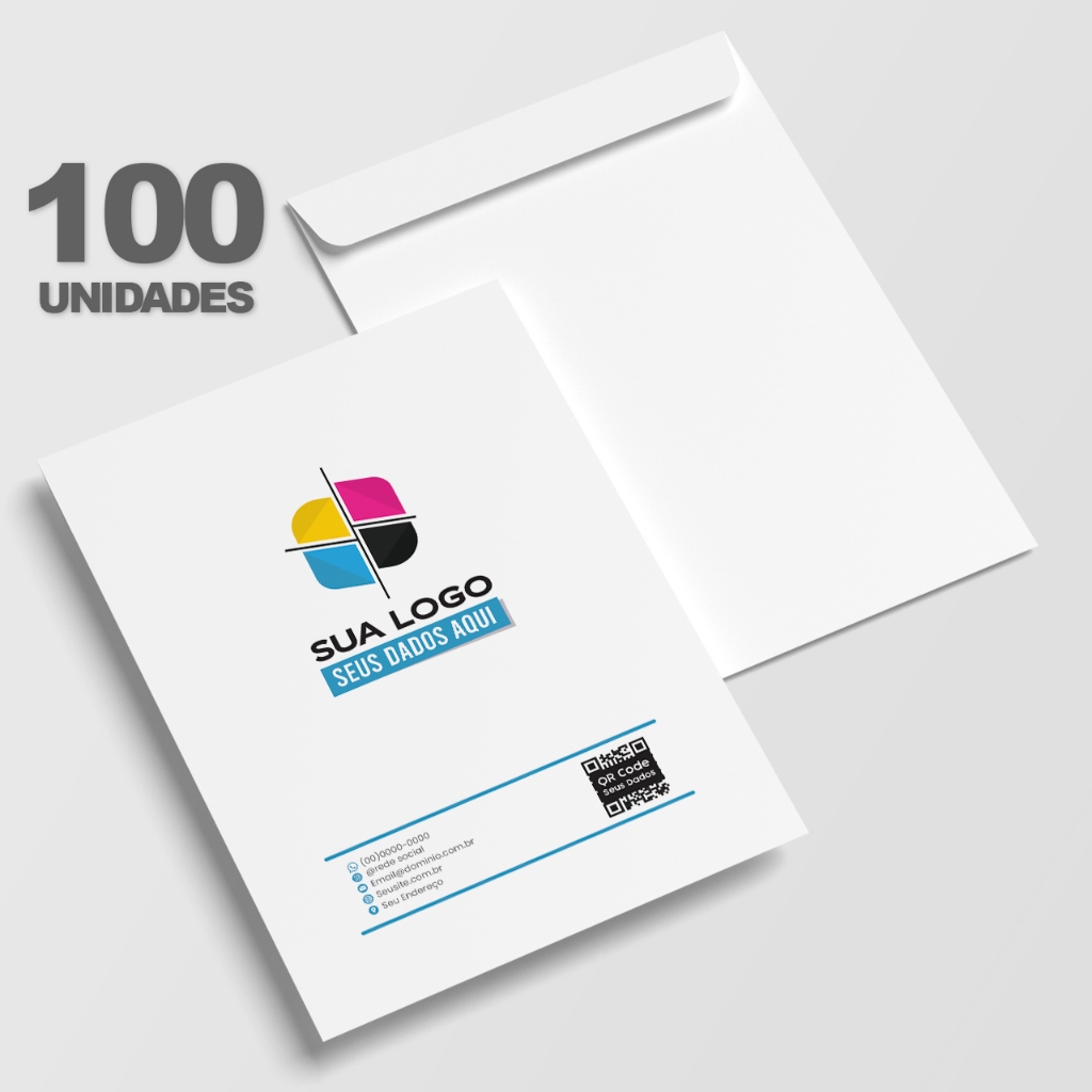 Envelopes Personalizados A4 - Arte Grátis - Papel Offset 90g Branco ...