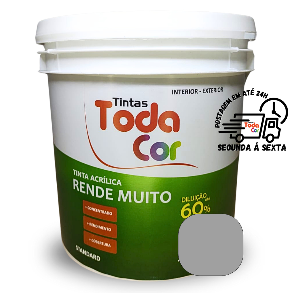 Tinta Acrílica De Alto Rendimento Com Mais Diluição 3,6l Cor Elefante ...