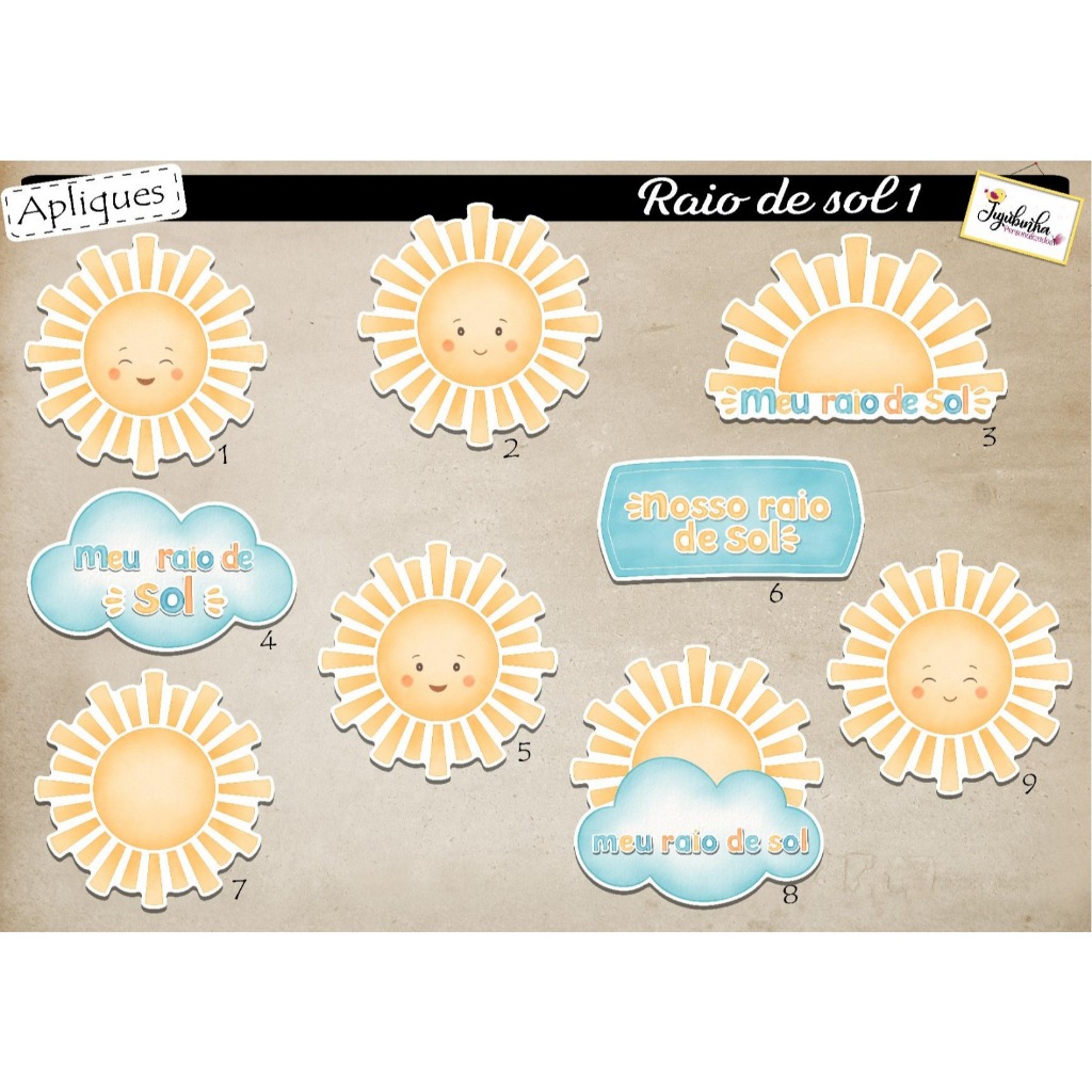 APLIQUE RECORTADO - RAIO DE SOL 1 - PERSONALIZADOS - TAG,LEMBRANCINHA ...