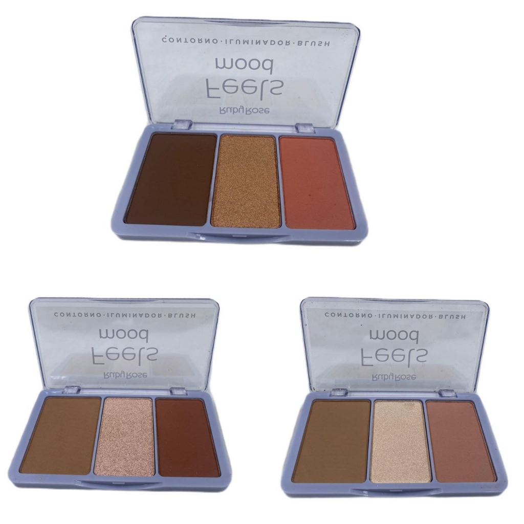 Paleta de trio da Ruby Rose Feels Mood Contorno, Iluminador, Blush HB-7526 | Shopee Brasil