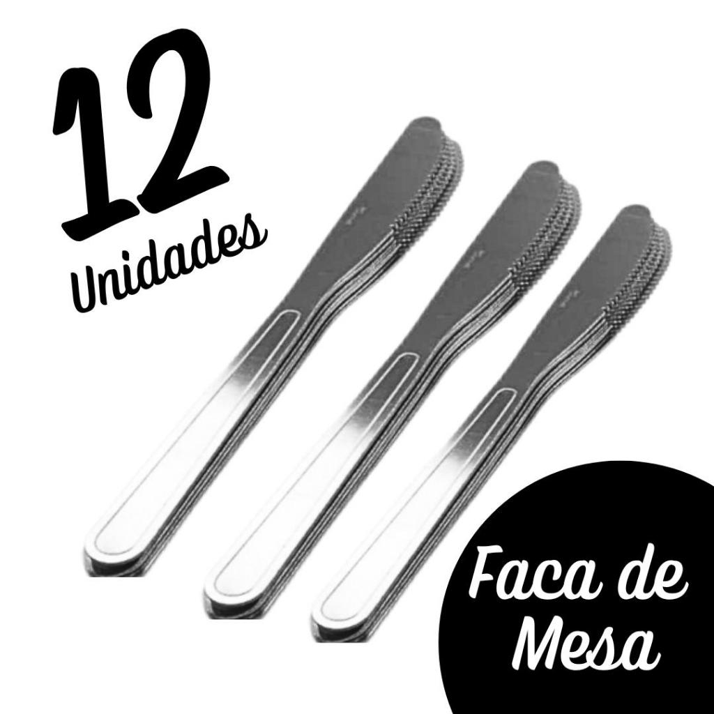 Faca Aço Inox Talher Kit Com 18 12 6 Peças Bar Restaurante Buffet ...