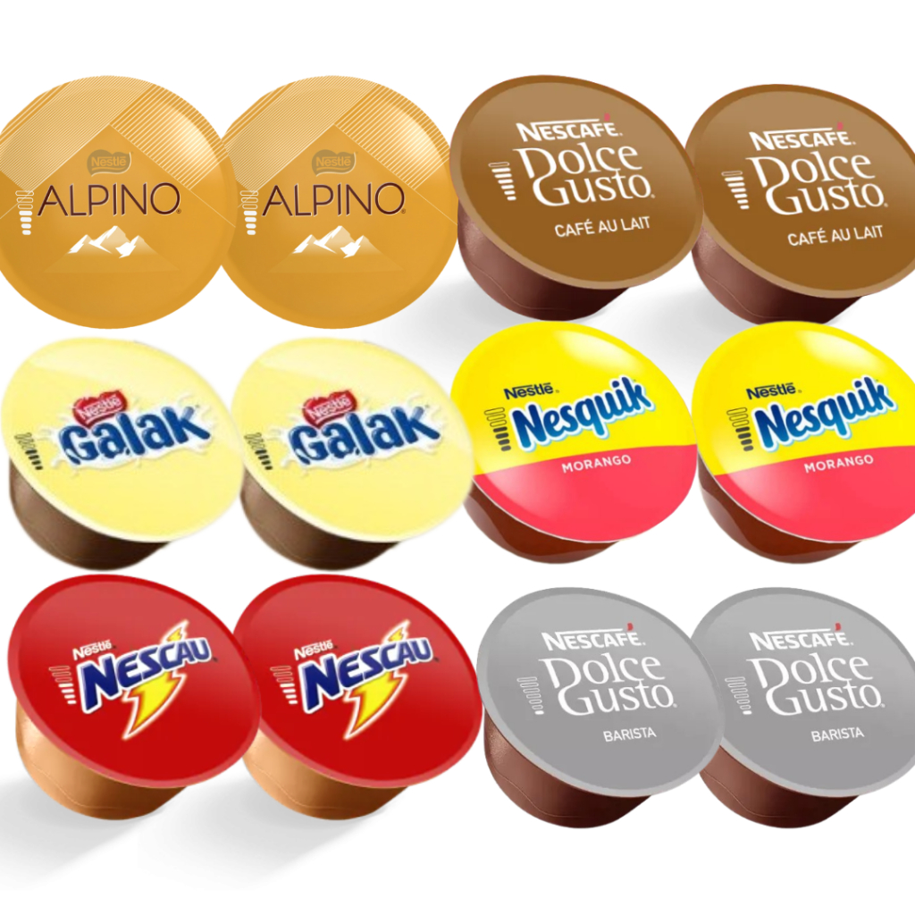 Kit cápsulas Dolce Gusto Galak + Alpino + Nesquik + Nescau + Espresso ...