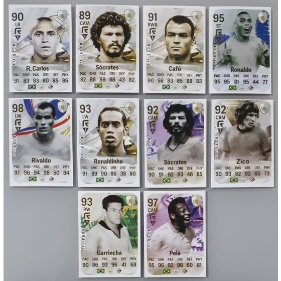 Lote 10 Cards Fifa Icons - Pelé, Garrincha, Zico, Sócrates, Ronaldo ...