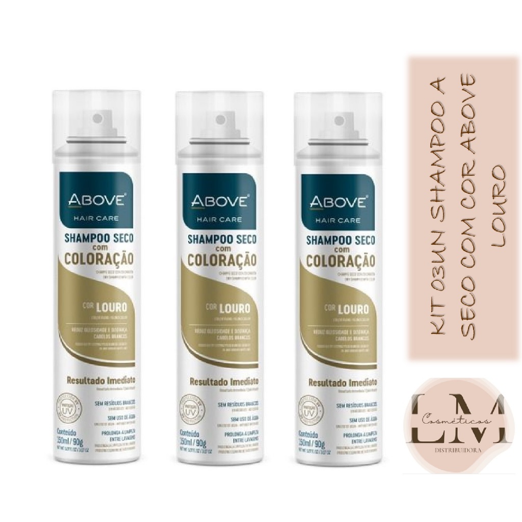 Kit 03un Shampoo a Seco Com Coloração Louro Above | Shopee Brasil