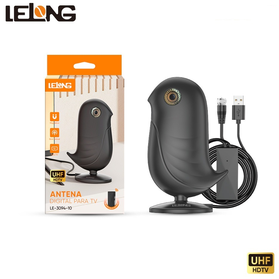 Antena UHF Interna Amplificada Para Tv Lelong LE-3094-10 3mt | Shopee ...