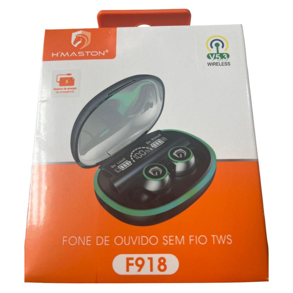 Fone De Ouvido Sem Fio Bluetooth H'maston F918 Com Luz Led Saída USB ...
