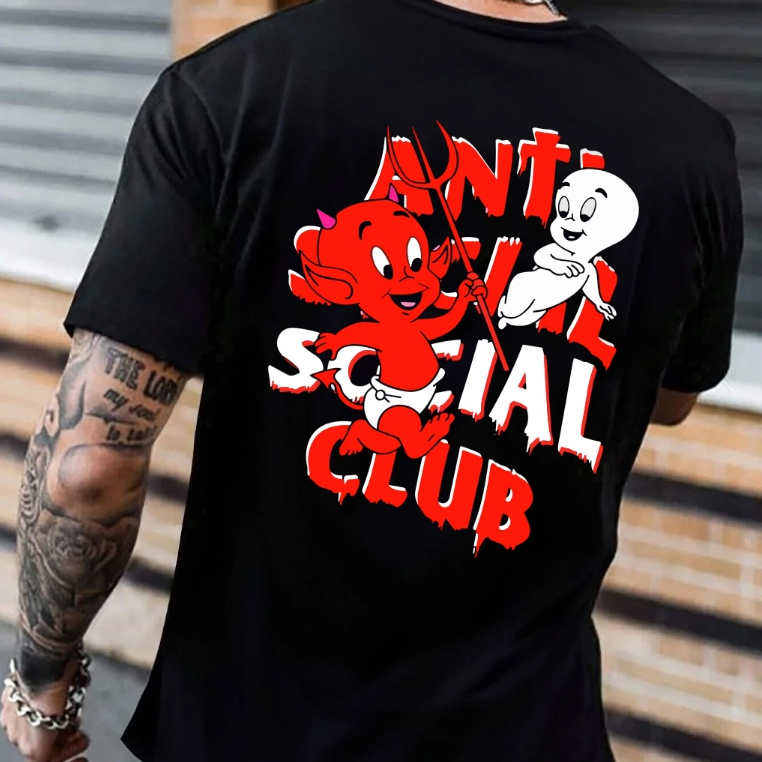 Camisa Streetwear Masculina Anti Social Devil Boy Lançamento Infantil ...