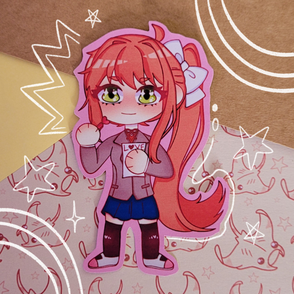 Adesivo chibi - Monika - Doki Doki Literature Club! | Shopee Brasil