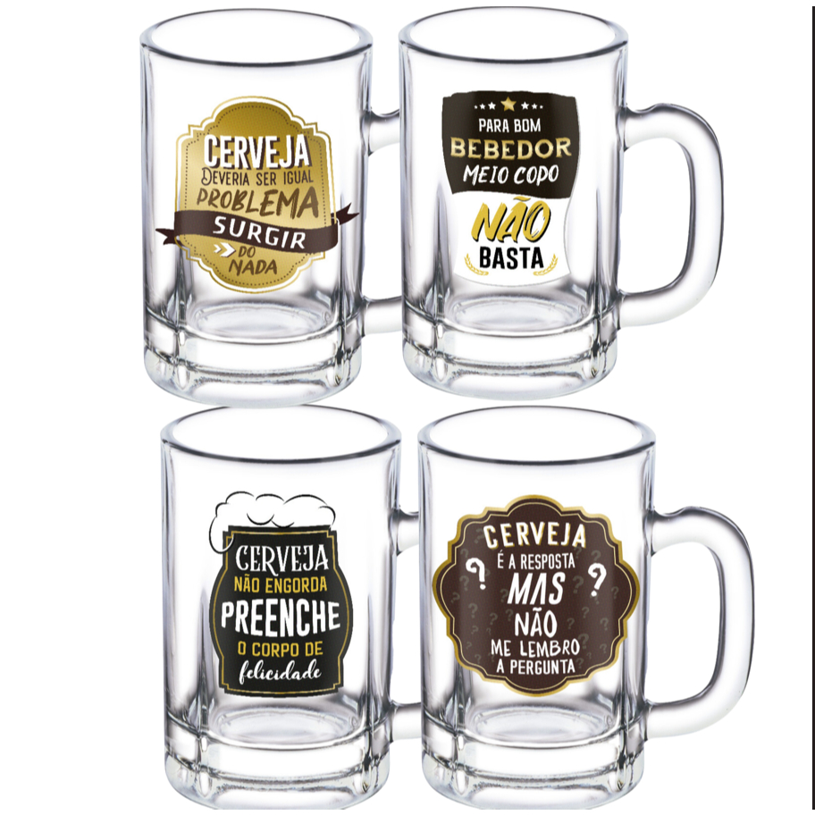Caneca de Vidro Chopp 300 ml Frases Boteco Meme- BOM BEBEDOR | Shopee ...