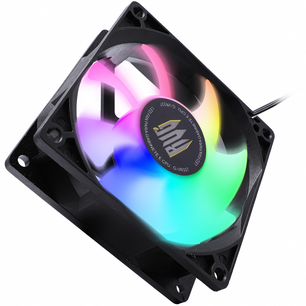 Cooler CPU Fan Gabinete Ventoinha 80mm LED RGB 3 Pinos Molex Para Fonte ...