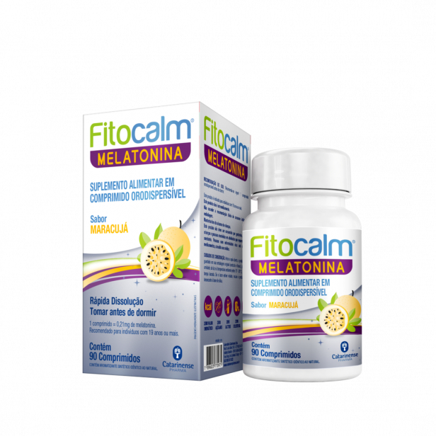 Fitocalm Melatonina 0,21mg Maracujá 90 Comprimidos Orodispersíveis ...