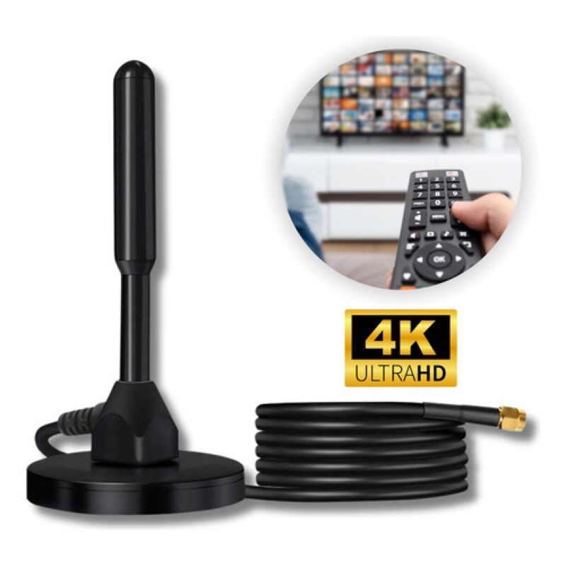 Antena Digital Interna Uhf/hdtv 3 Mts Base Magnética Tv | Shopee Brasil