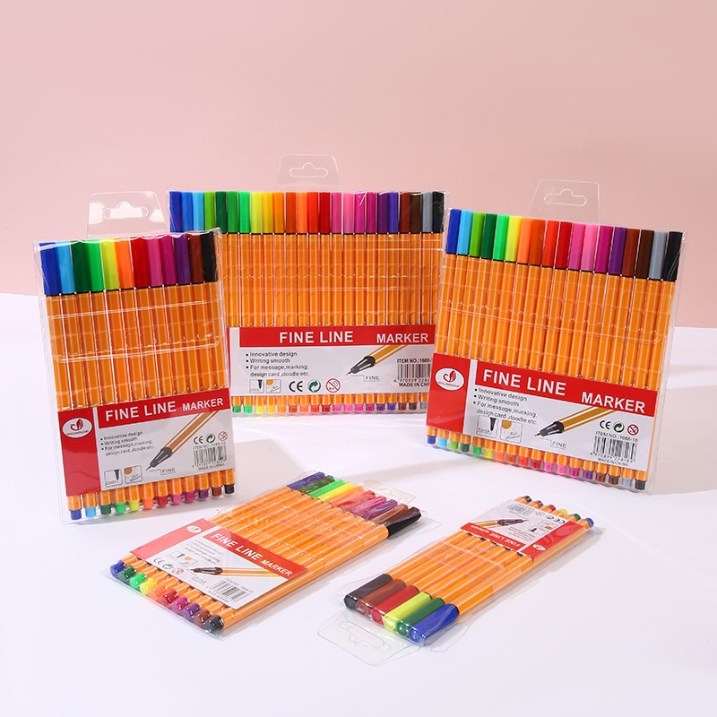 Kit 12/24/36 Canetas Coloridas Fine Line Ponta Fina 0.4 mm 1ª Linha ...