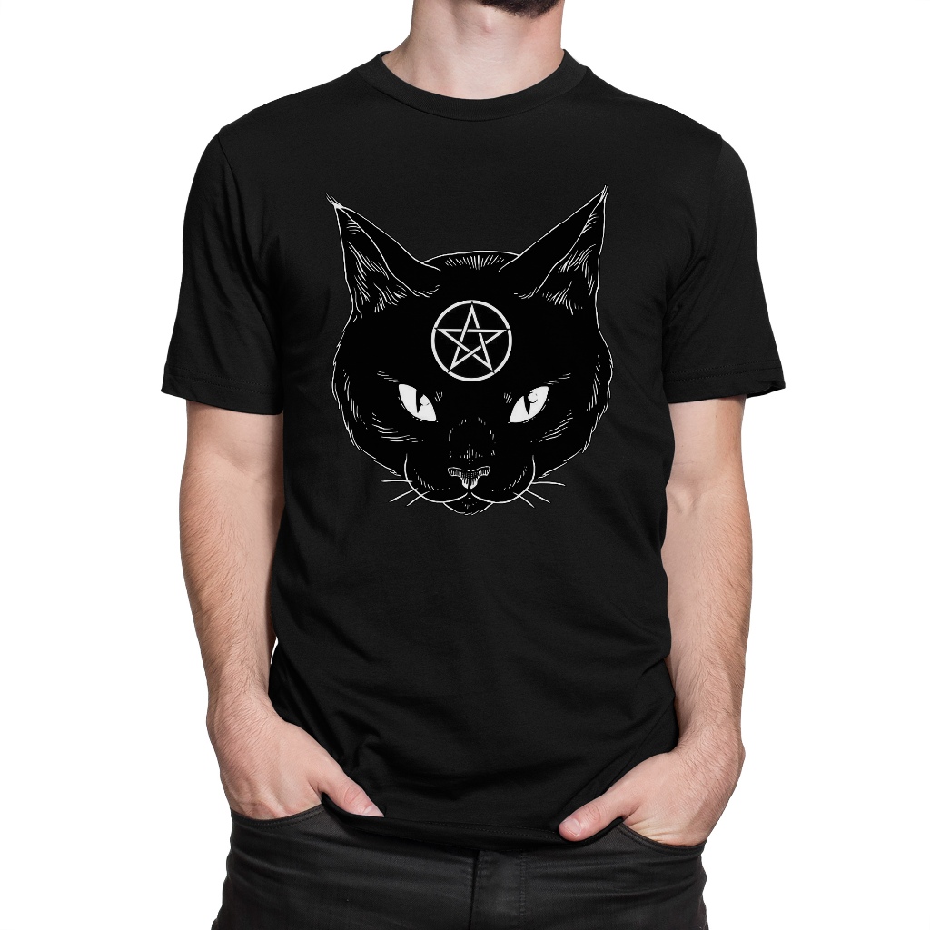 Camiseta Básica Gato Pentagrama 100% Algodão - 229 | Shopee Brasil