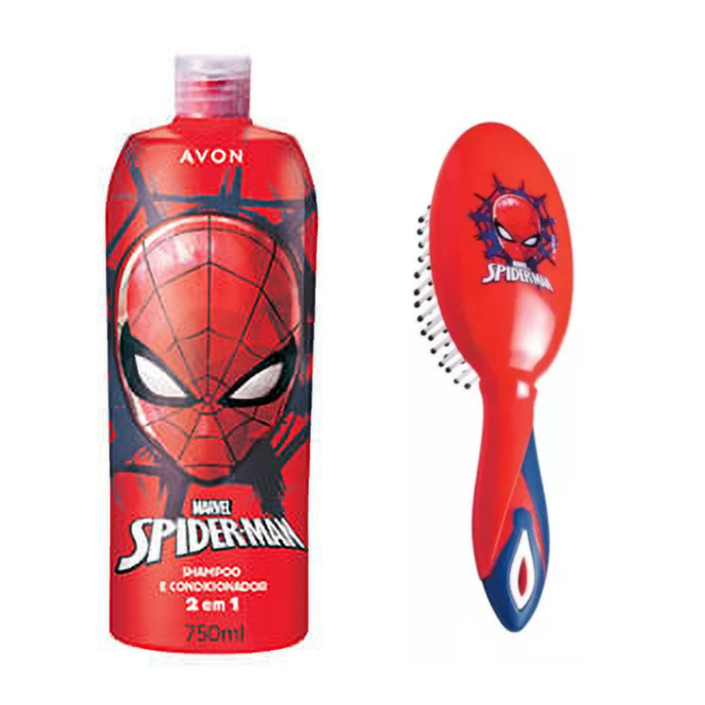 Kit Avon Spider-Man Shampoo 2 em 1 750 ml + Escova | Shopee Brasil