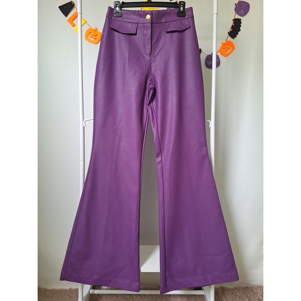 CALÇA FLARE COURINO ROXO | Shopee Brasil