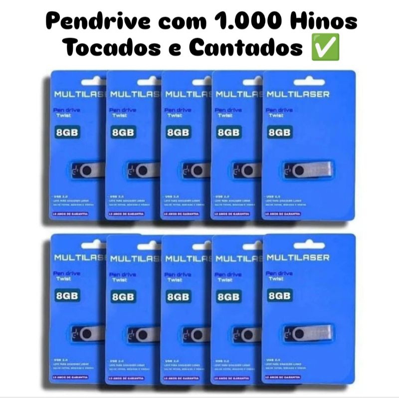 Pendrive com 1.000 Hinos CCB (CANTADOS E TOCADOS) | Shopee Brasil