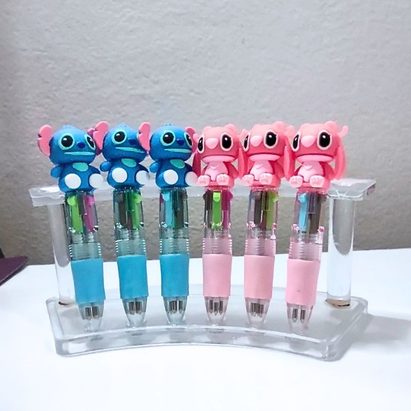 Mini Caneta Esferográfica 4 Cores Stitch E Angel | Shopee Brasil