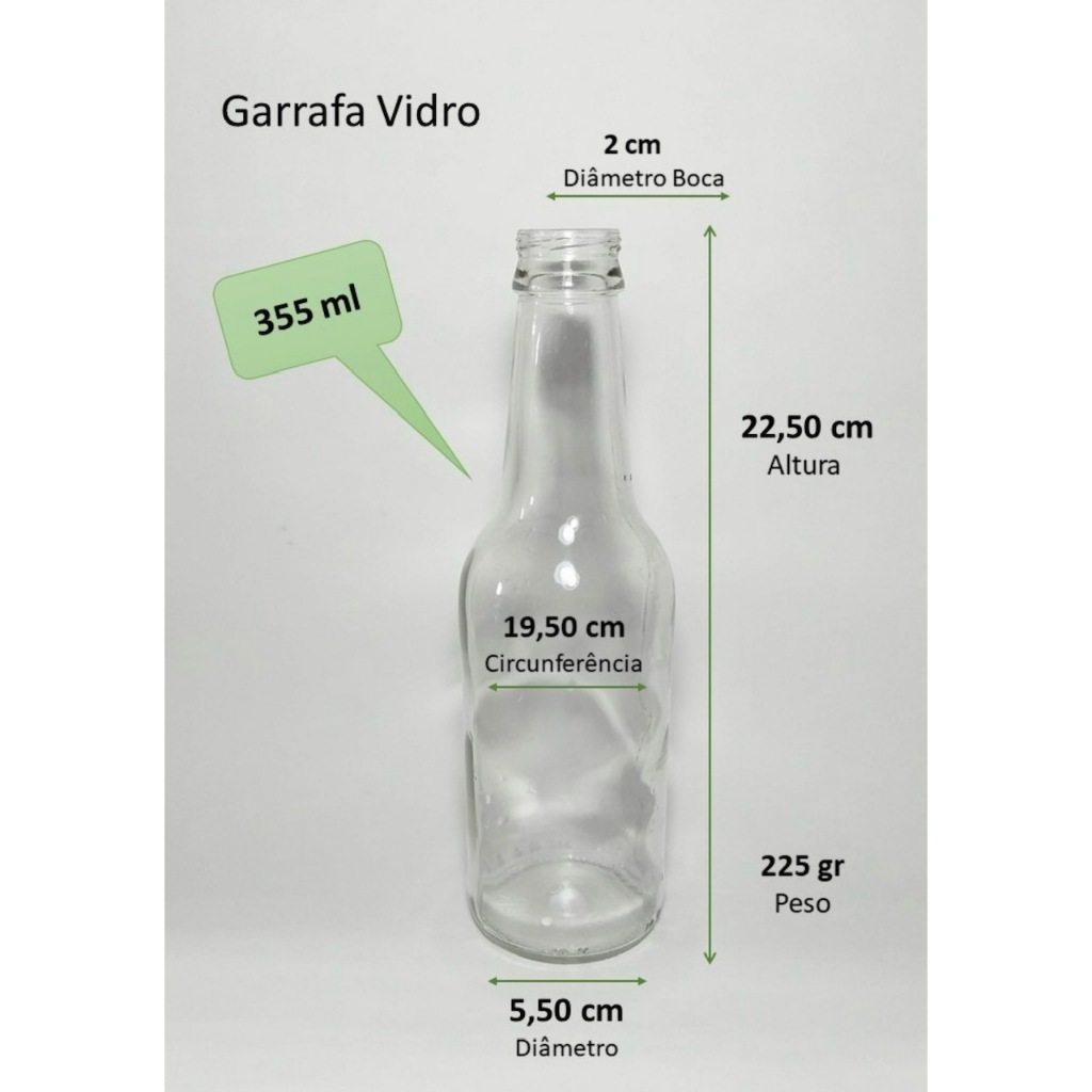 15 Garrafas 355ml vidro Long Neck | Shopee Brasil