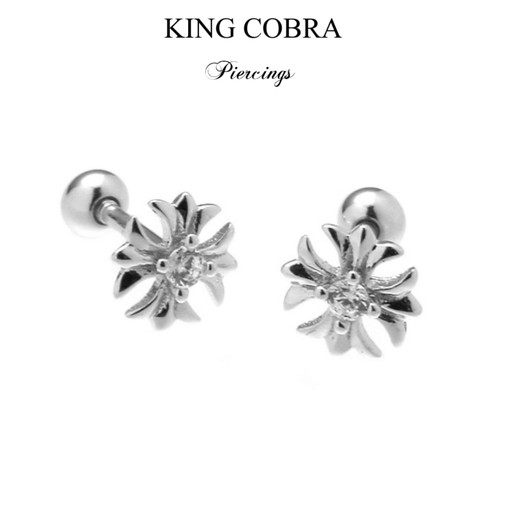 Piercing Microbell Aço Cirúrgico Cruz | Helix, Flat, Conch, Tragus ...