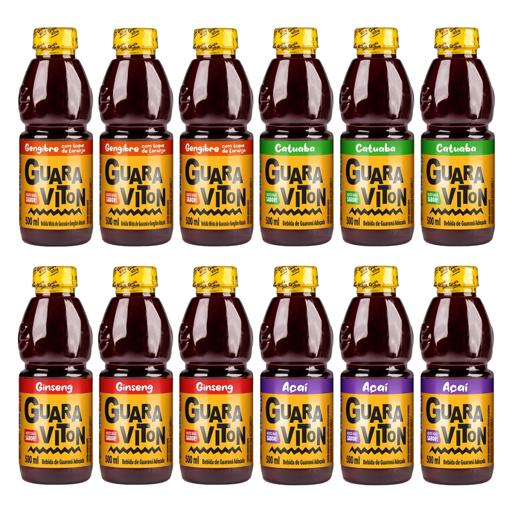 Guaraviton Mix de Sabores 500mL fardo com 12 unidades | Shopee Brasil