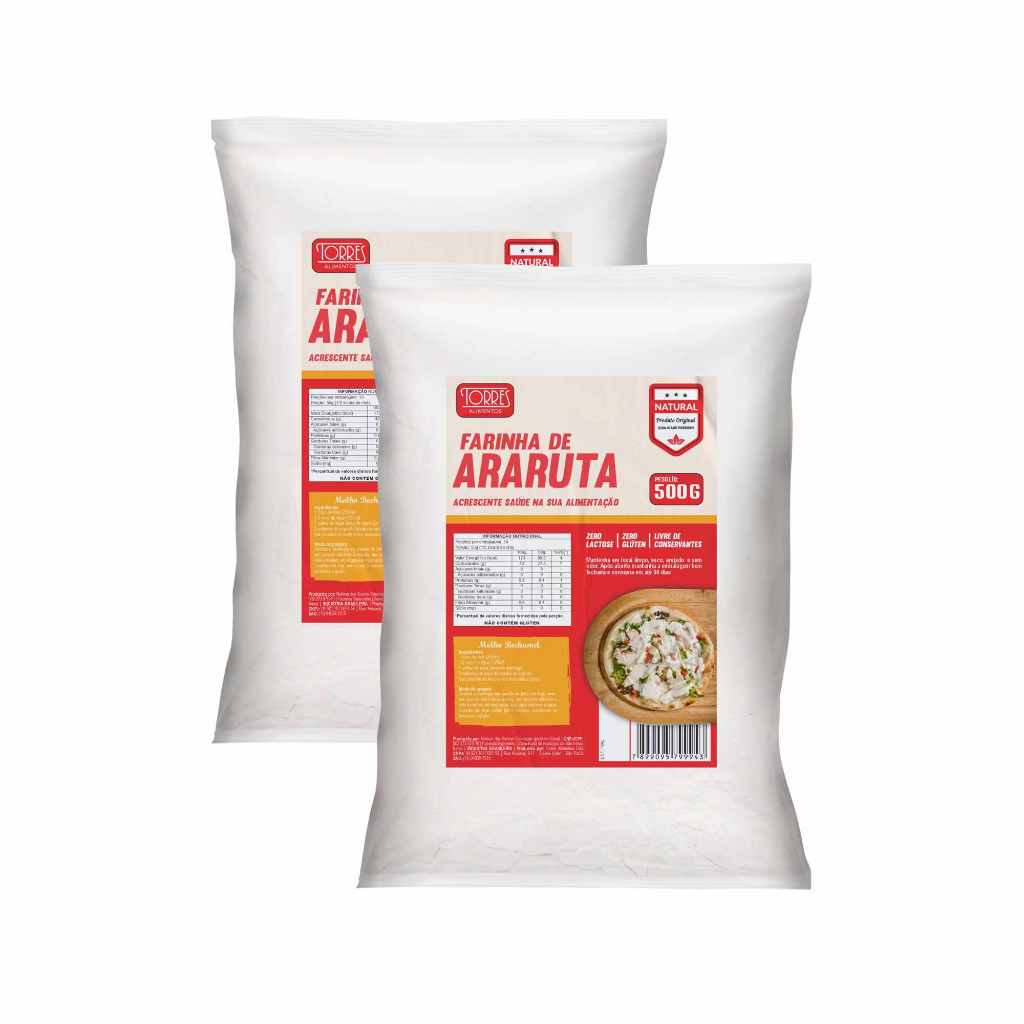 Farinha de Araruta 500g Kit 2 Unidades Farinha Alternativa Sem Glúten ...