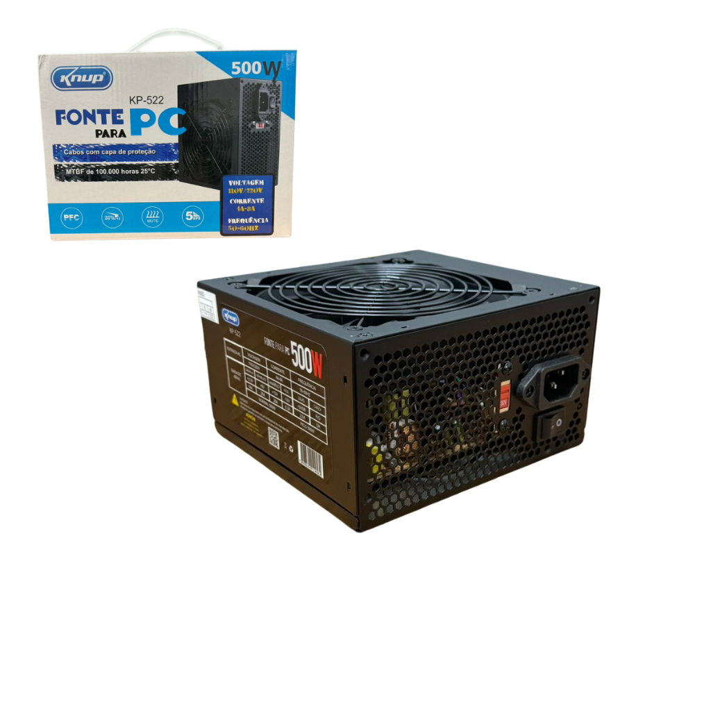 Fonte De Alimentação 500W ATX 12V 1,3 Para PC Knup Original | Shopee Brasil