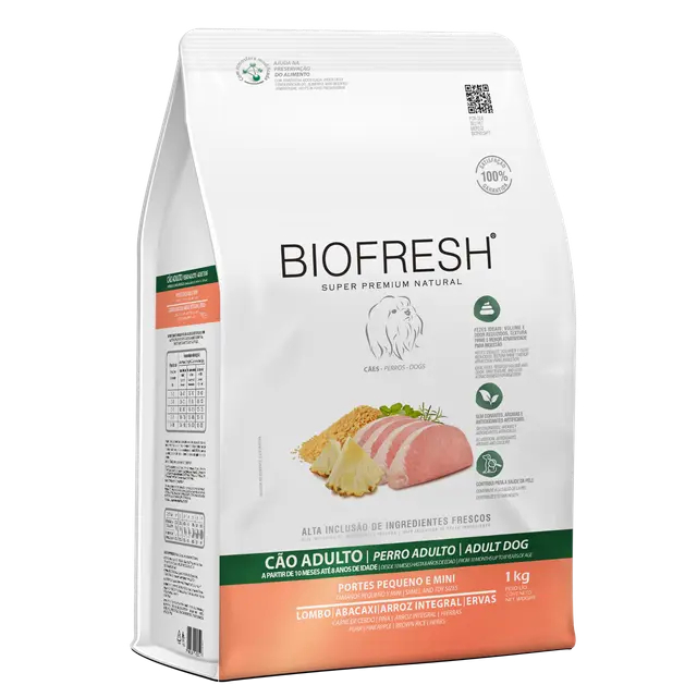 Ração BioFresh Cães Adulto Minis e Pequenos Lombo e Abacaxi 1kg ...