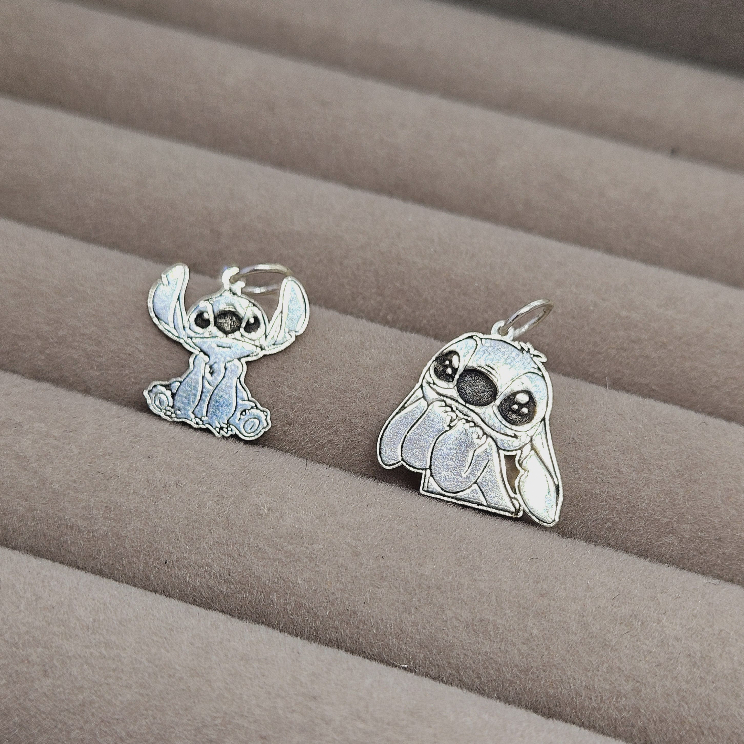 Pingente Stitch Prata 925 Legítima | Shopee Brasil