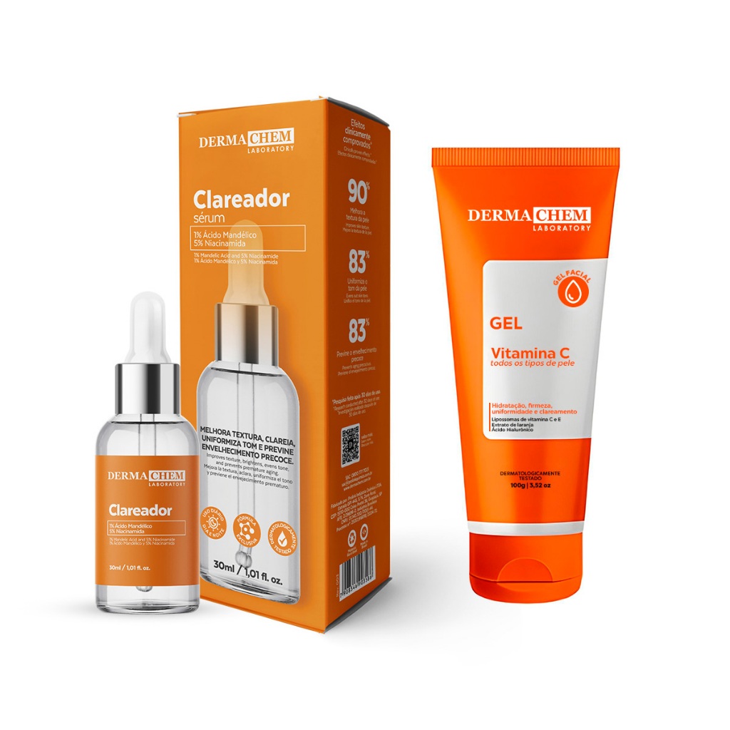 Dermachem Kit 2un - 1un Sérum Facial Clareador + 1un Gel Facial ...