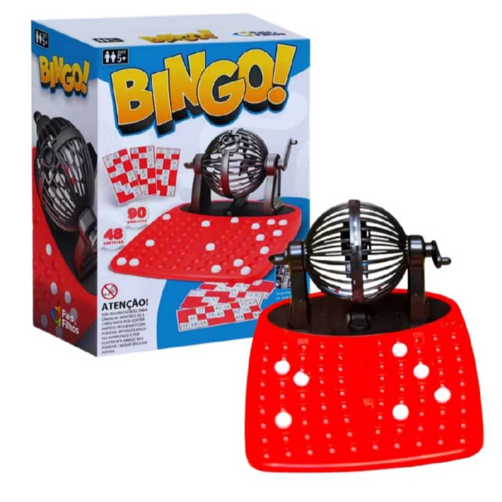 Jogo Super Bingo Infantil Brinquedo 90 Bolinhas 48 Cartelas | Shopee Brasil