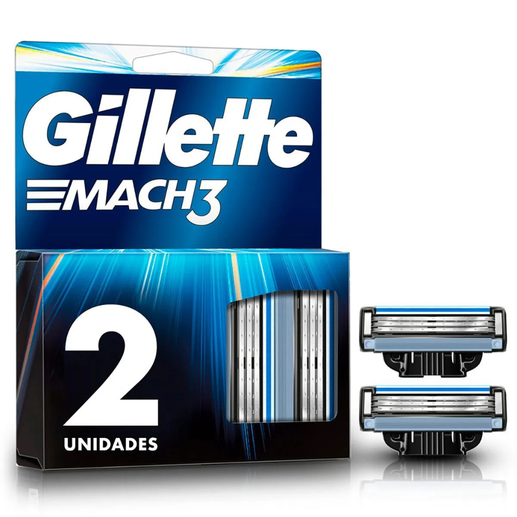 Refil para Barbear Gillette Mach3 com 2 unidades Mach 3 | Shopee Brasil