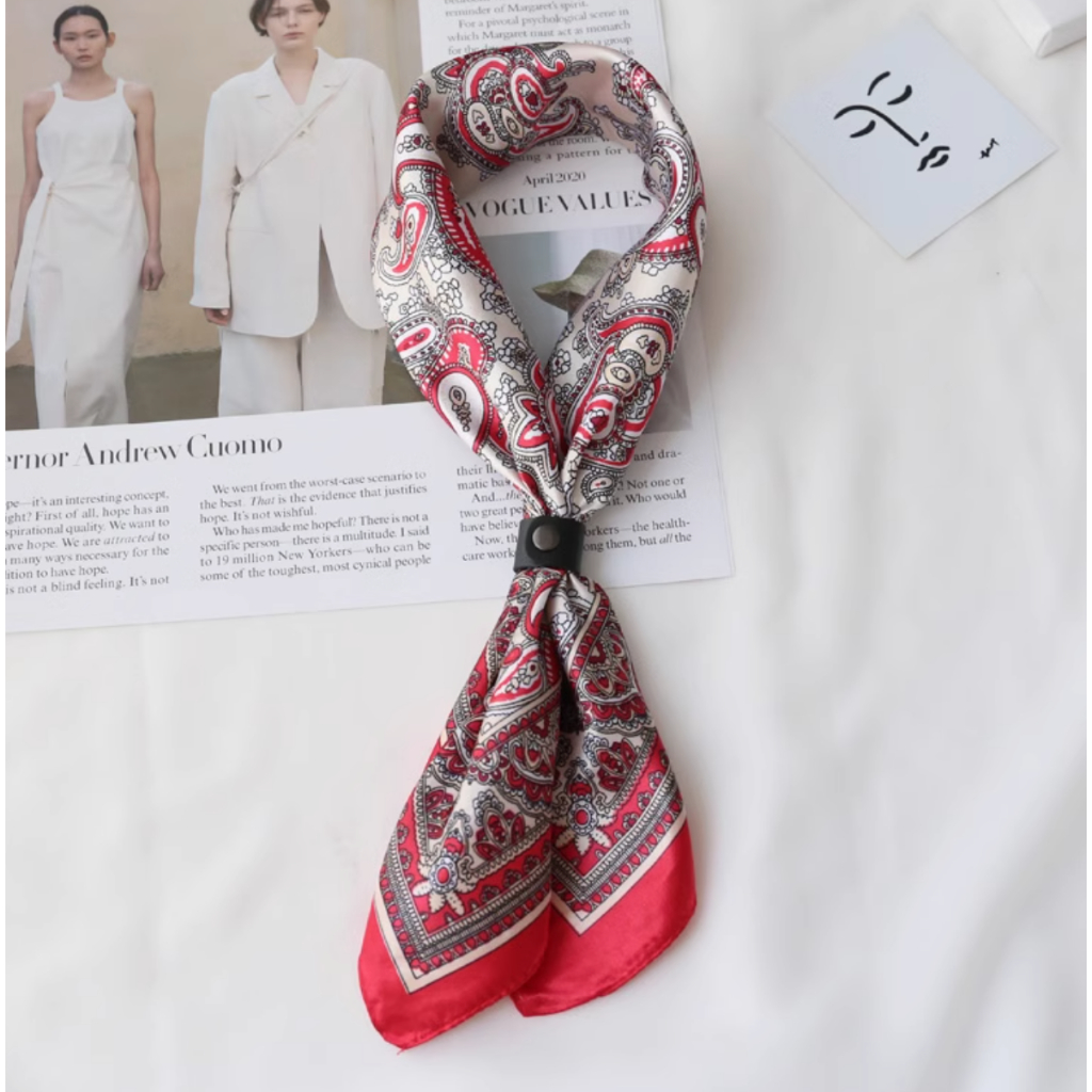 Lenço de Cetim 90x90cm Elegante Multiuso Cropped Cachecol Bandana ...