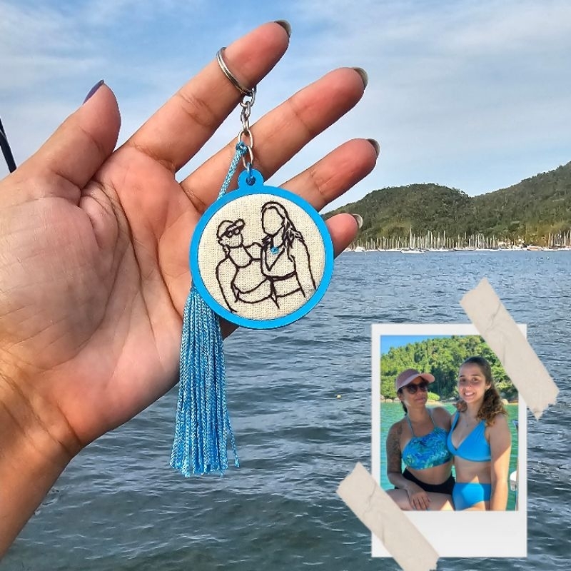 Chaveiro bordado com foto | Shopee Brasil