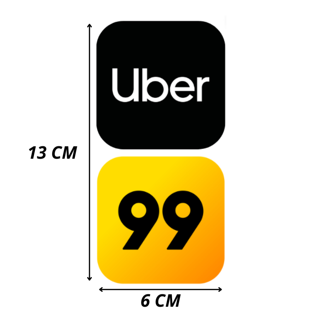 ADESIVO INTERNO UBER/99 - APLICATIVOS | Shopee Brasil