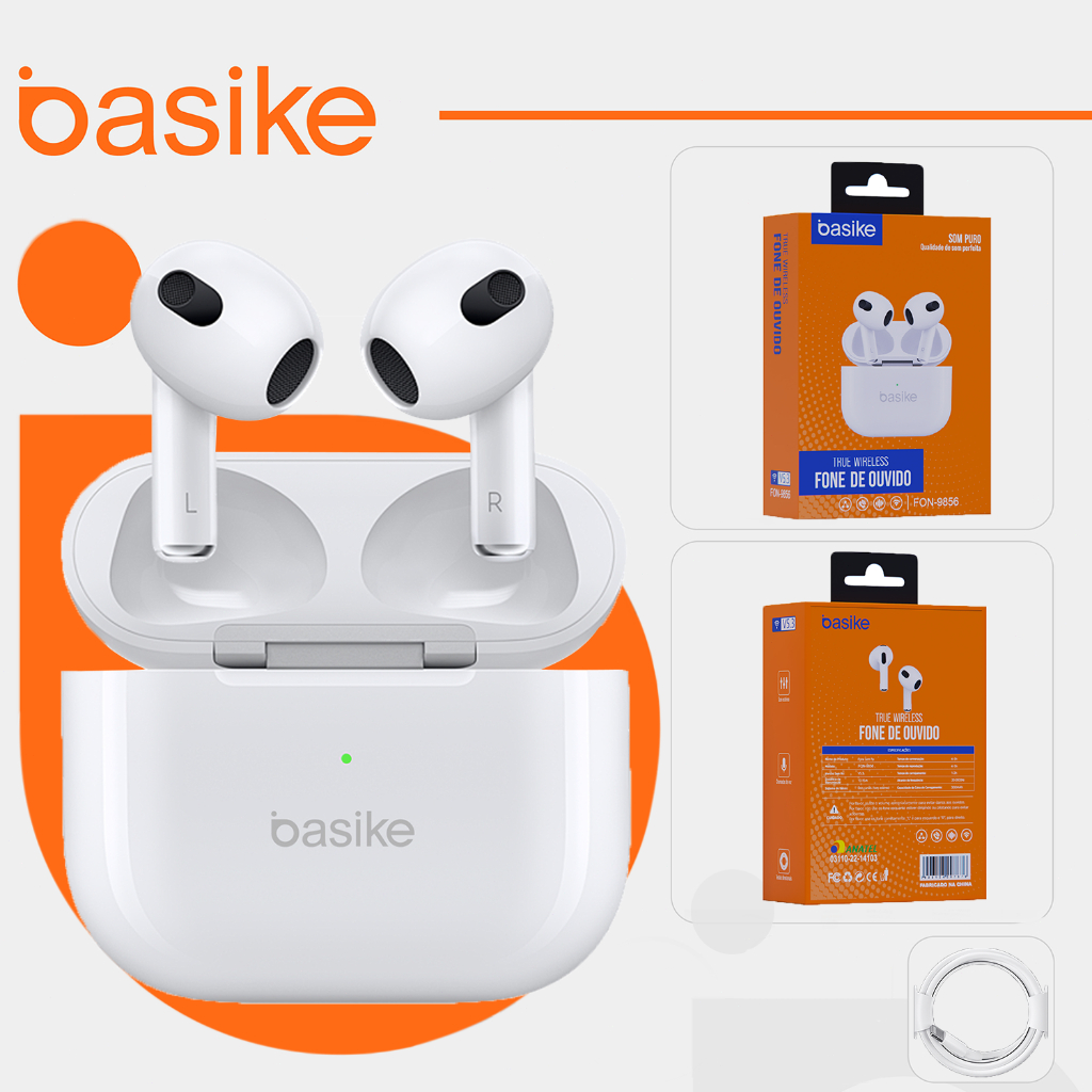 Basike fone de ouvido sem fio airpods pro4 bluetooth 5.3 fome de ouvido ...