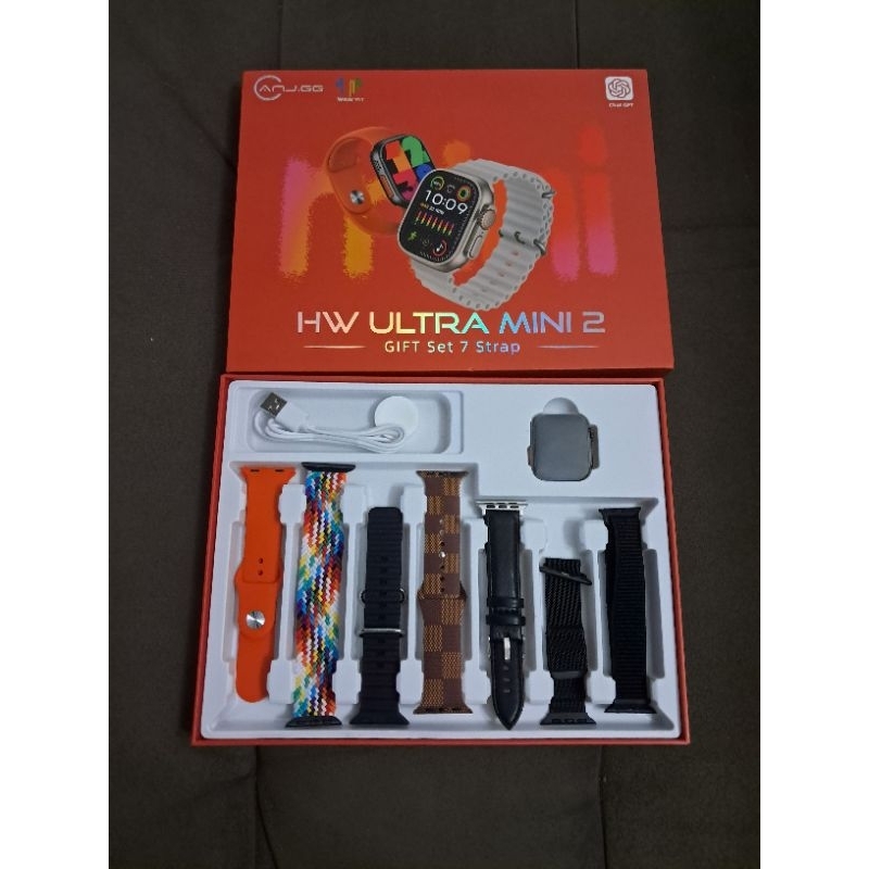 Relógio SmartWatch HW Ultra Mini 2 com 7 Pulseiras 41mm Chat Gpt Preto ...