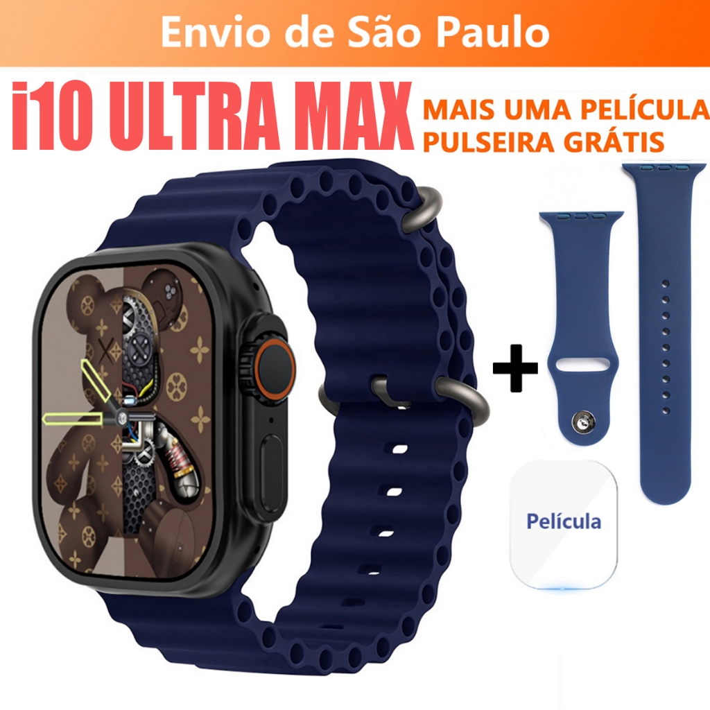 Smartwatch T10 Ultra 2 2024 Nova Série 9 Smart Watch 2.09 Inch HD 49mm Bluetooth Com Calculadora ...
