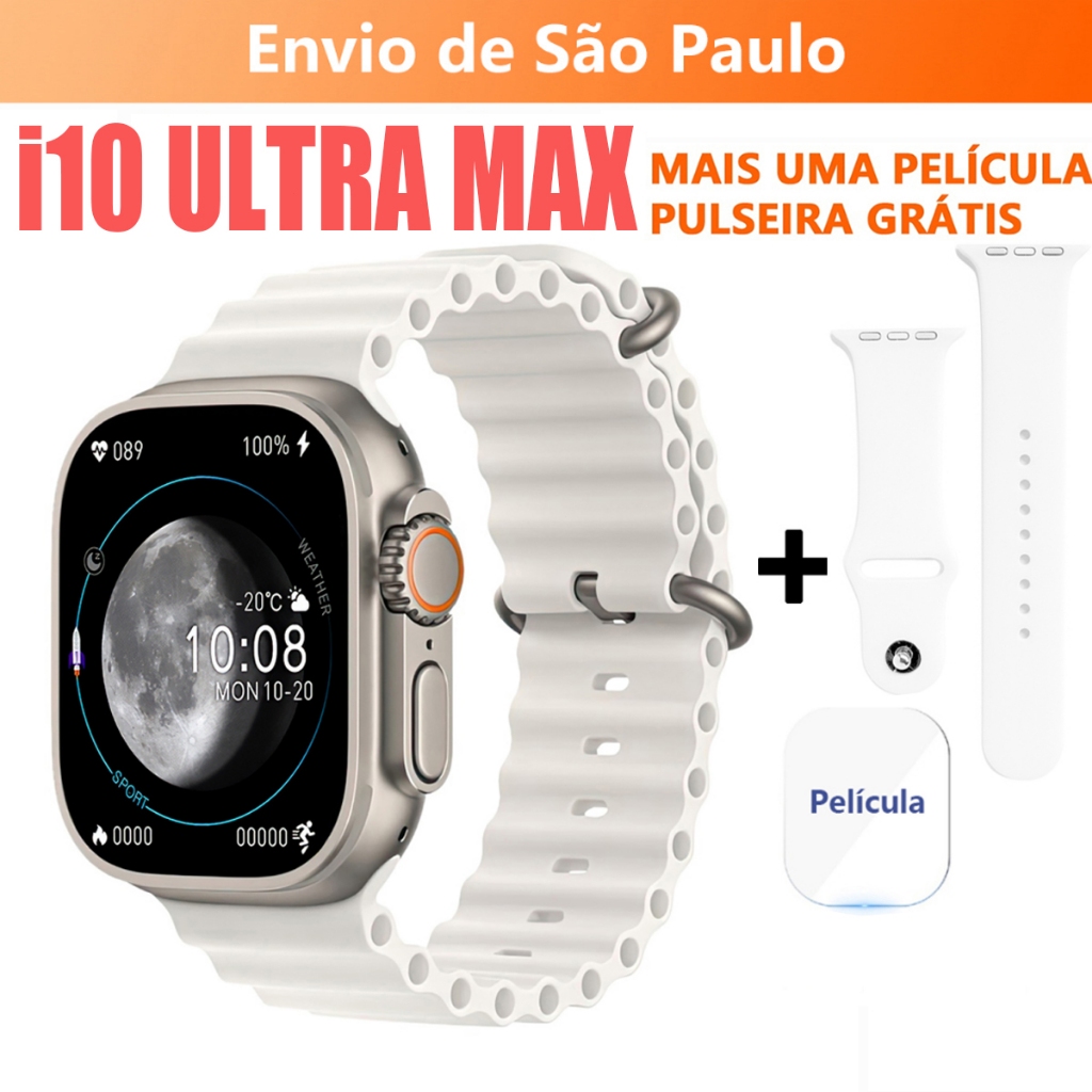 Smartwatch T10 Ultra 2 2024 Nova Série 9 Smart Watch 2.09 Inch HD 49mm Bluetooth Com Calculadora ...