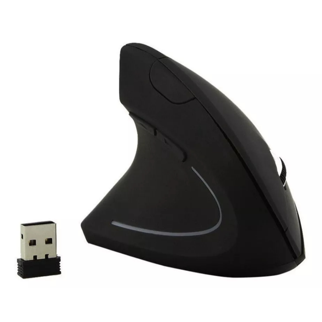 Mouse Vertical Canhoto Ergonômico Usb Previne Tendinite Cor Preto ...