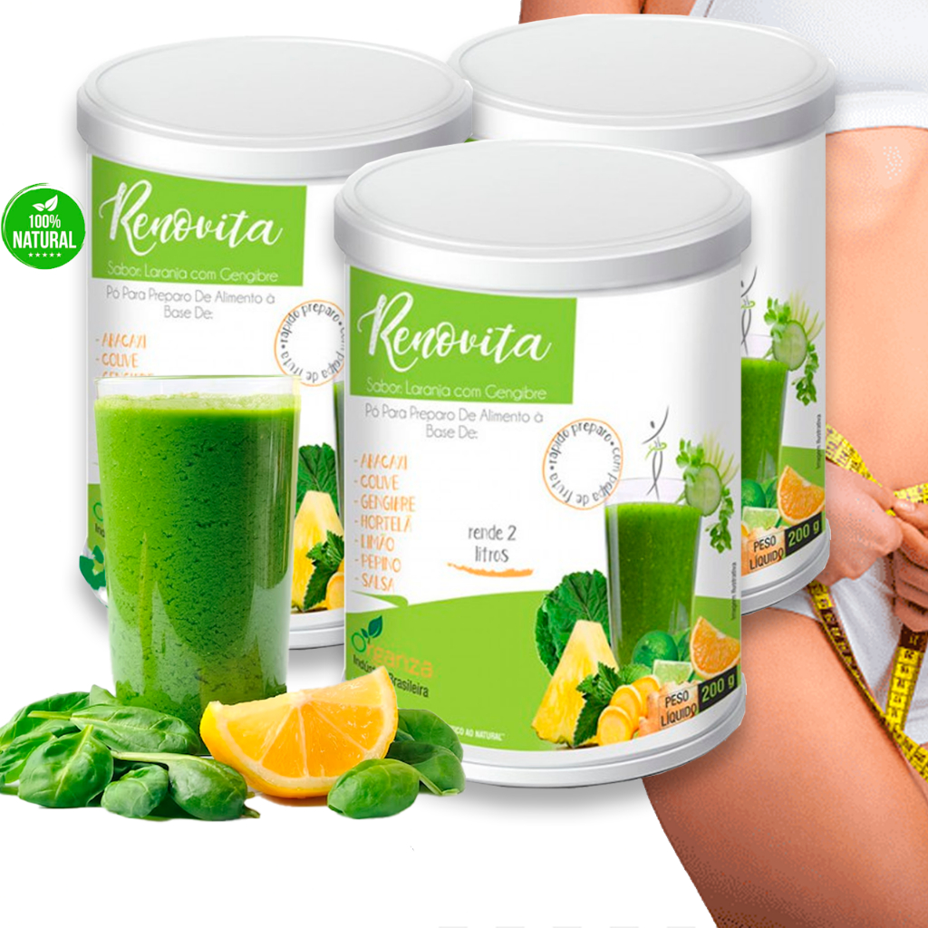 Kit 3 Refinax Dextox Fitness Renovita Sucos 200g Organza Alimentos Rende 2L Não contém glúten ...
