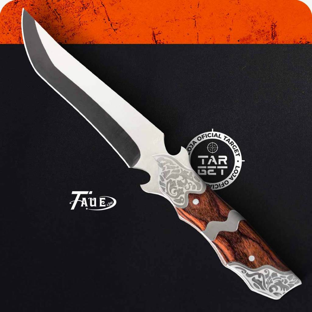 Faca Profissional Em Aço Inox Full Tang Luxo Com Bainha Churrasco ...