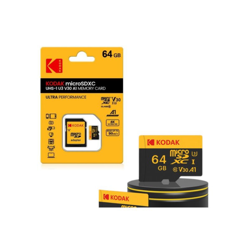 Cartão Micro SD 64GB Kodak Original, com adaptador, Classe 10 (Lacrado) | Shopee Brasil