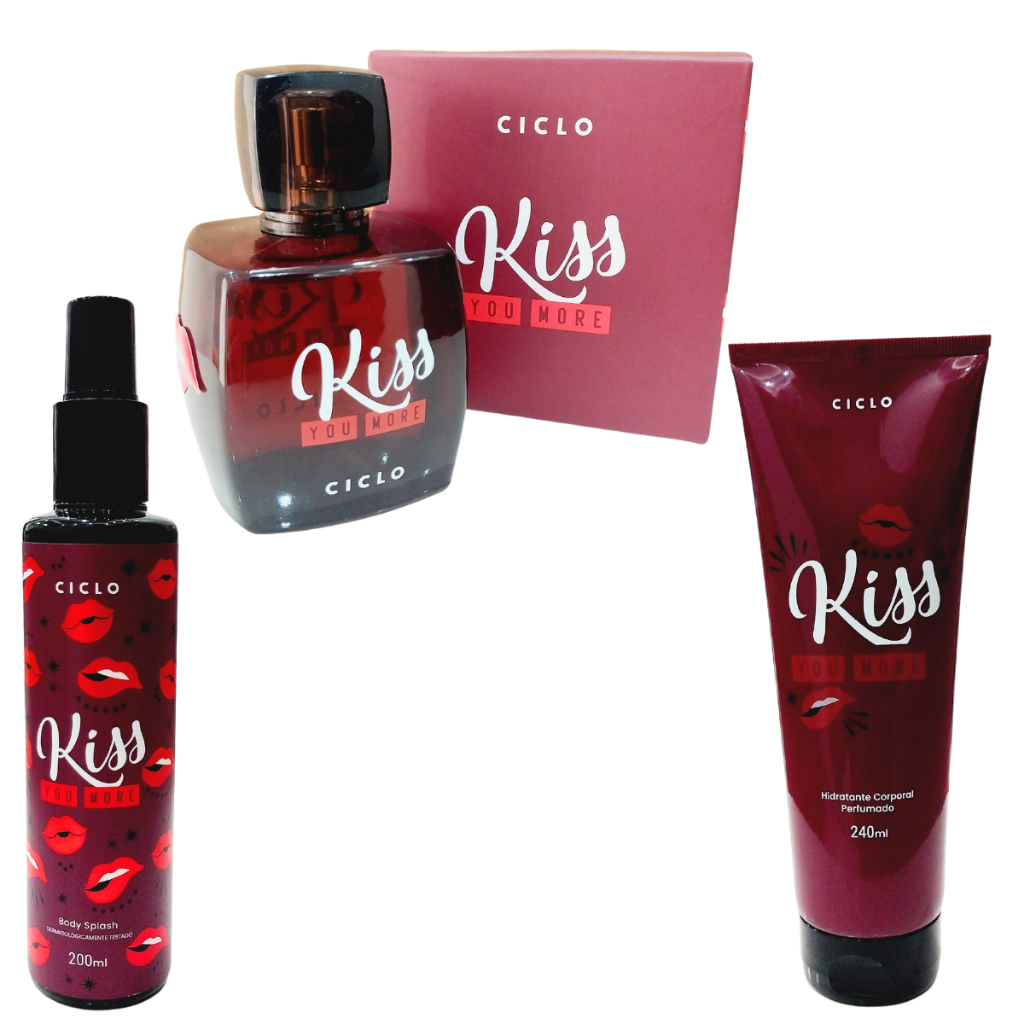 ciclo kiss me more Creme + Body Splash + Perfume P/Presente | Shopee Brasil