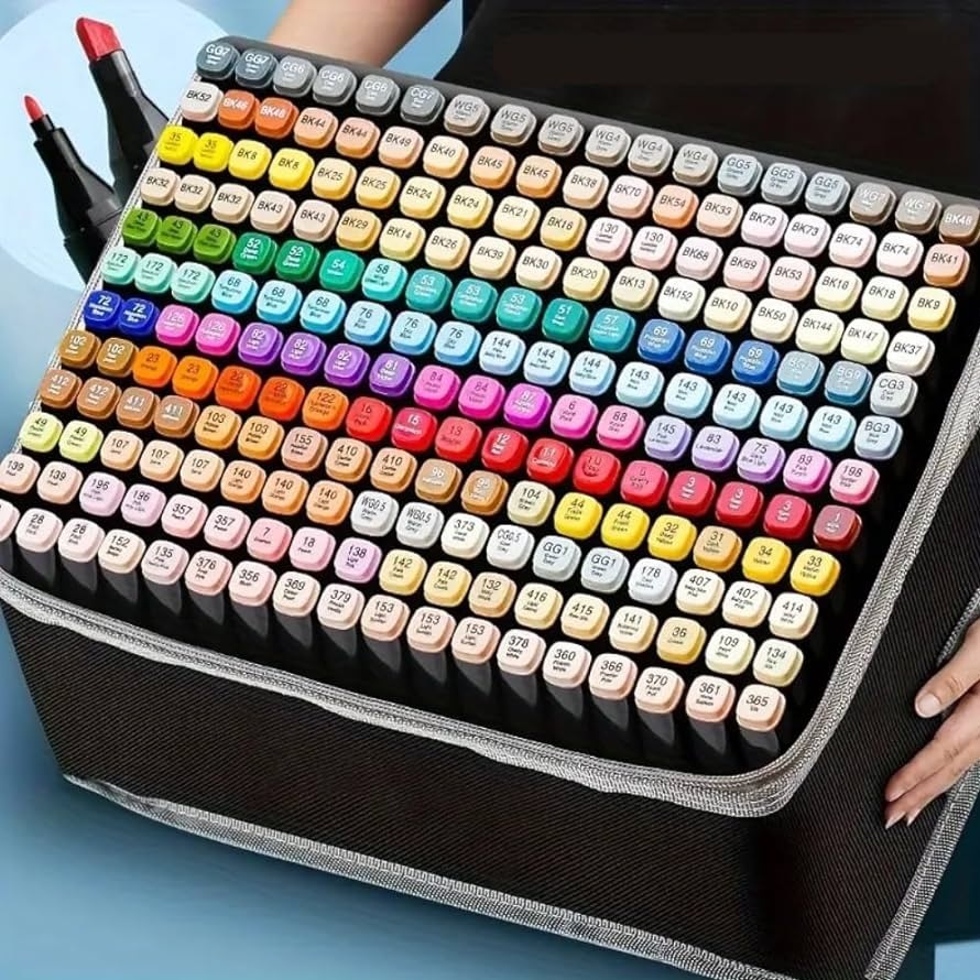 Caneta Marcador 262/204/168 cores Permanente PontaDupla/Pintura de Arte ...