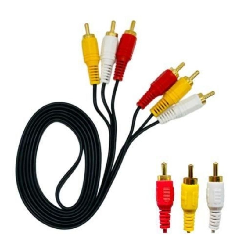 cabo av cabo de video e áudio 3rca+3rca de 1,5M | Shopee Brasil