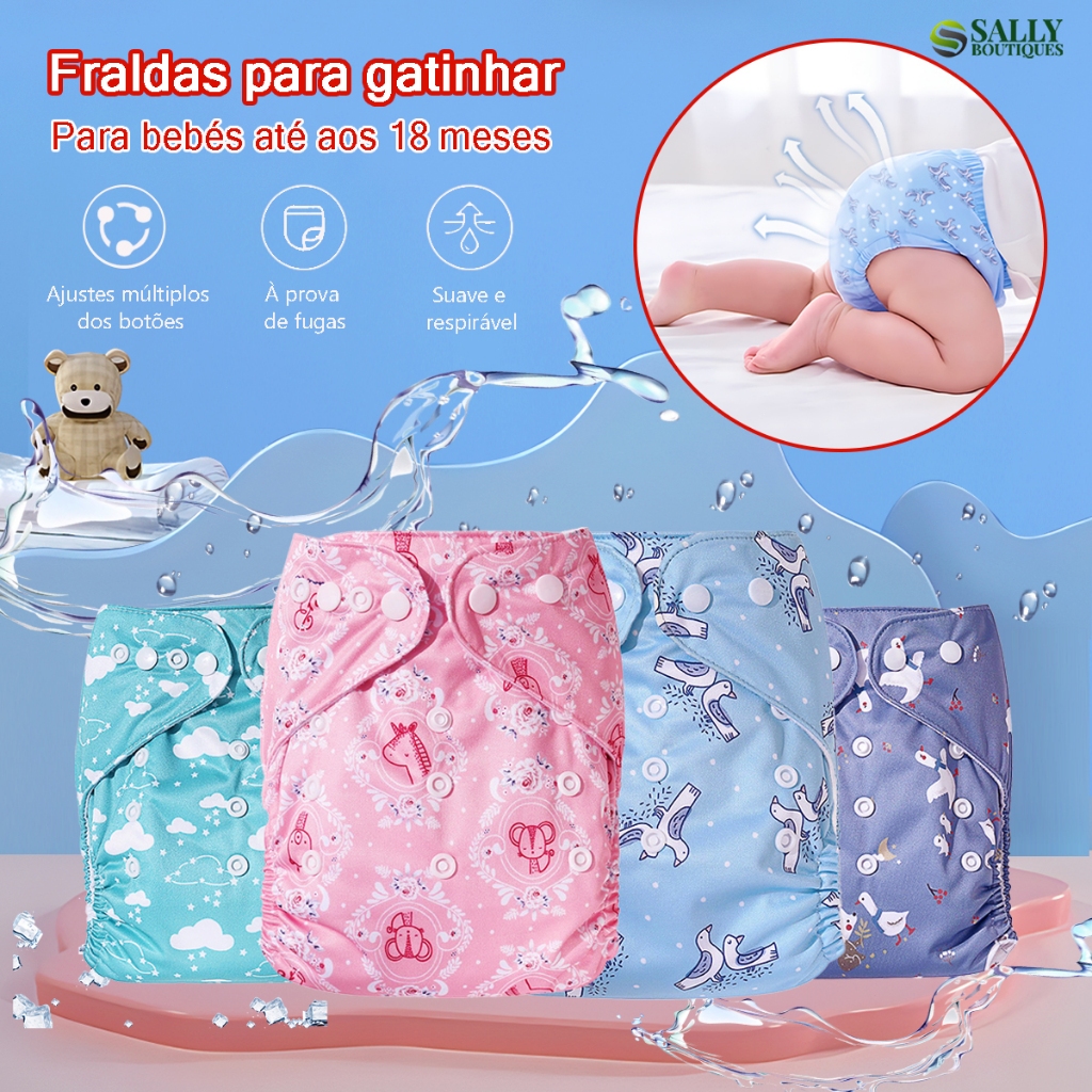 Fralda De Pano Reutilizável Impermeável Macia E Agradável À Pele ...