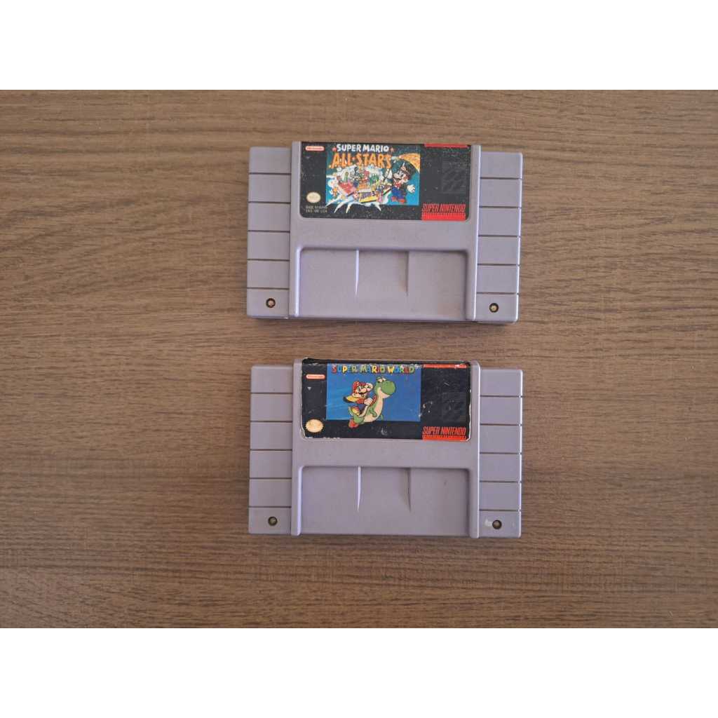 2 Cartuchos Super Nintendo Originais Super Mario E Allstars | Shopee Brasil
