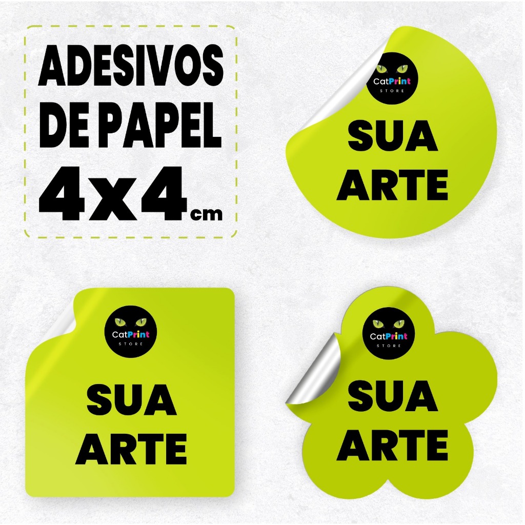Rótulos / Etiquetas / Adesivos 4x4 cm - Opções de formato e quantidade ...